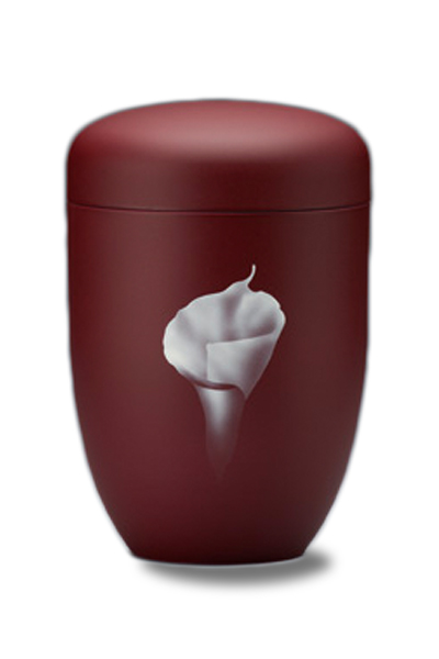 Stahlurne Weinrot mit Velour-Oberfläche und Airbrush-Motiv | Calla ...